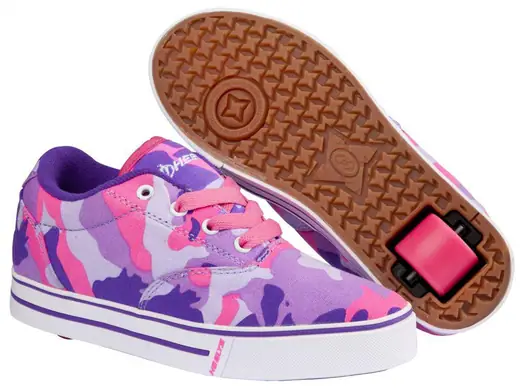 Heelys Launch Purple/Camo Shoes With Wheels | SkatePro