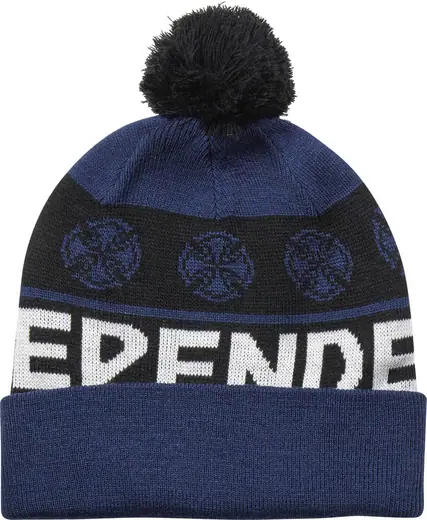 Independent Woven Cross Bobble Beanie | SkatePro