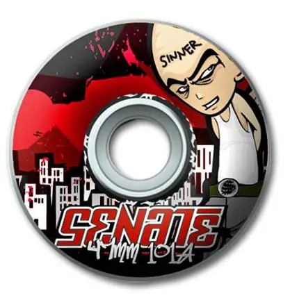 Senate Sinner 47mm, 101A, 4 pack Grind Wheels Aggressive Skates