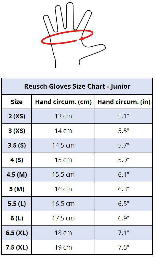 Reusch Junior Handskar Storleksguide | SkatePro
