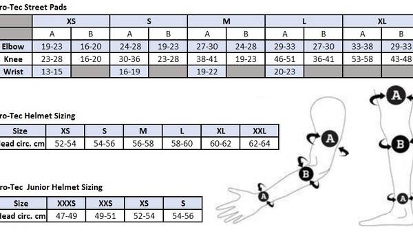 Pro-Tec Sizechart | SkatePro